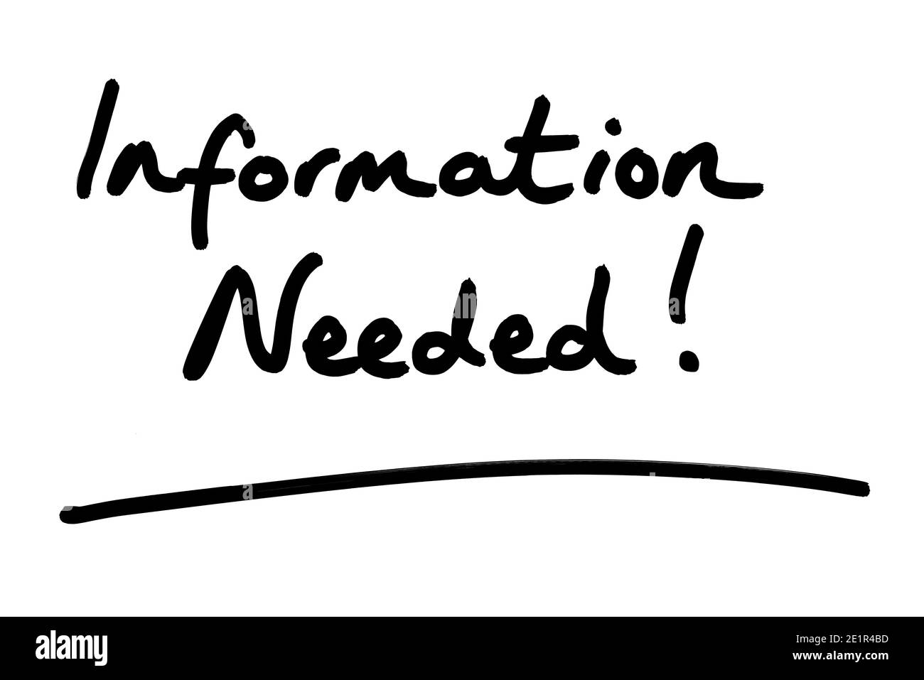 Information Needed! handwritten on a white background Stock Photo - Alamy