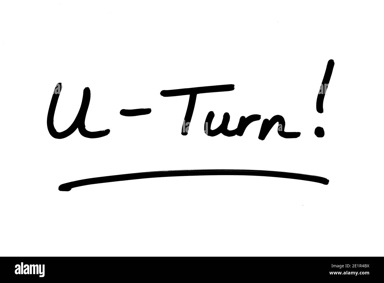 U-Turn! handwritten on a white background Stock Photo - Alamy