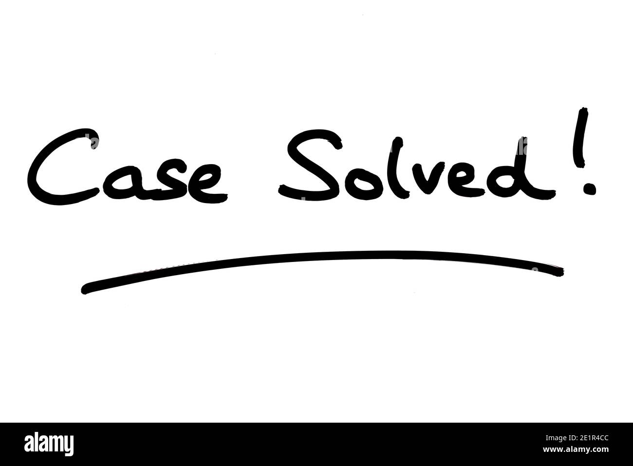 Case Solved! handwritten on a white background Stock Photo - Alamy