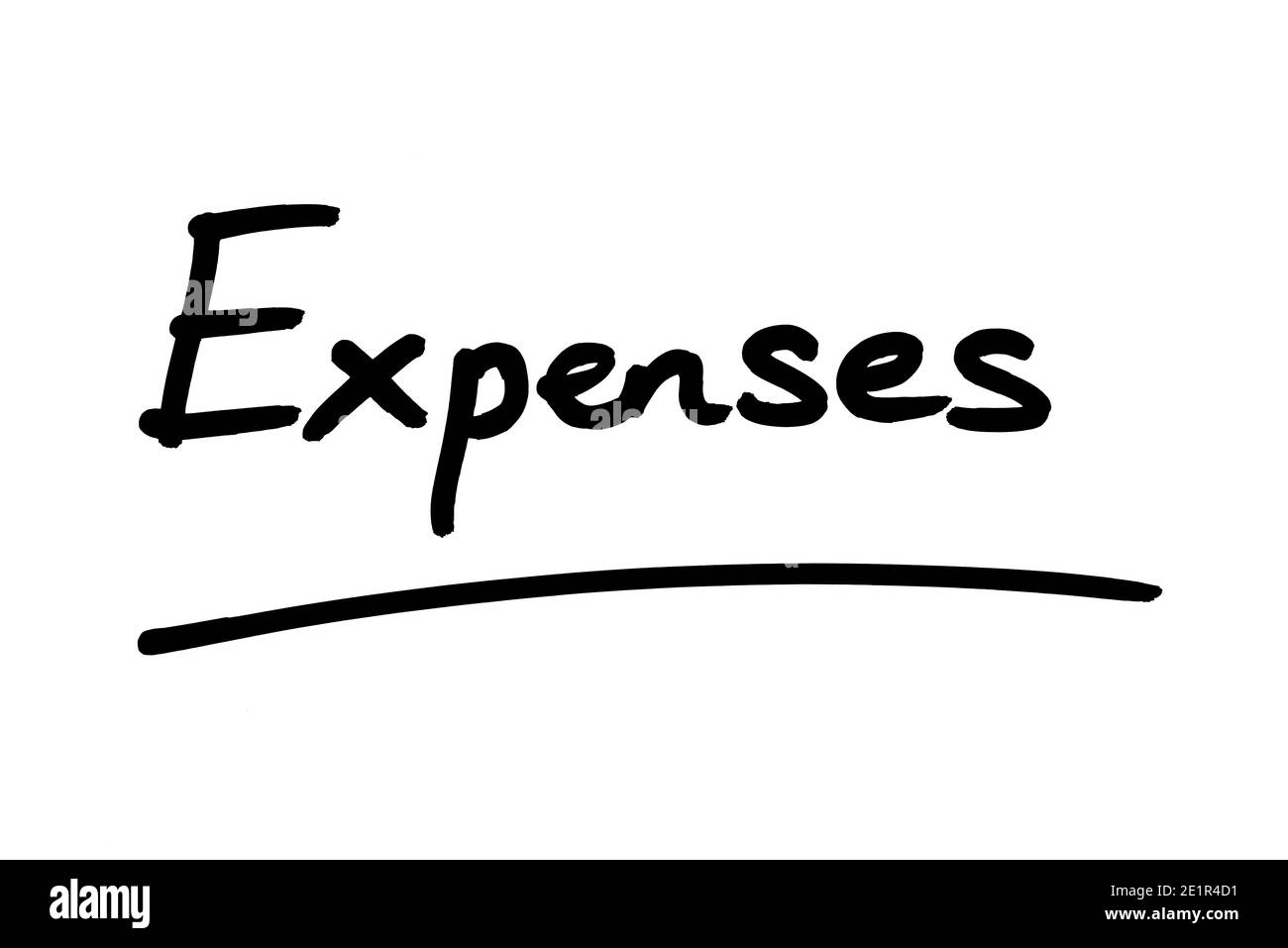 The word Expenses handwritten on a white background Stock Photo - Alamy