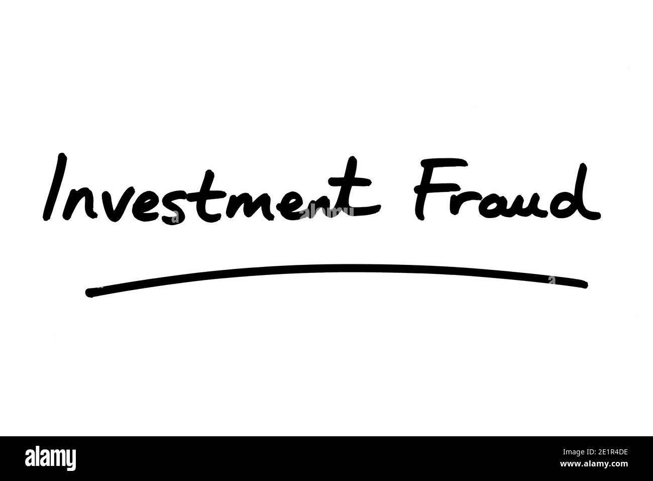 Investment Fraud handwritten on a white background Stock Photo - Alamy