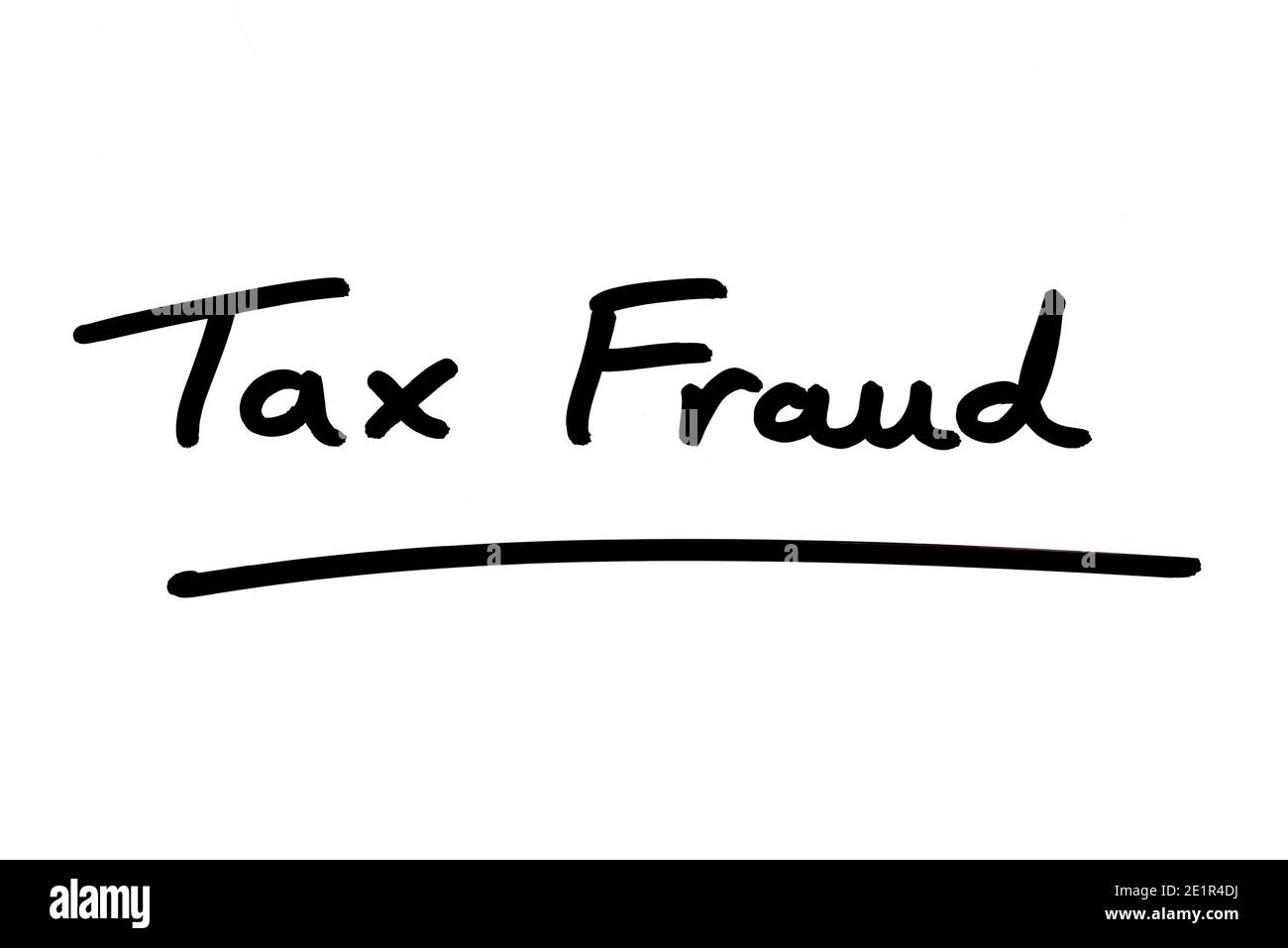 Tax Fraud handwritten on a white background Stock Photo - Alamy