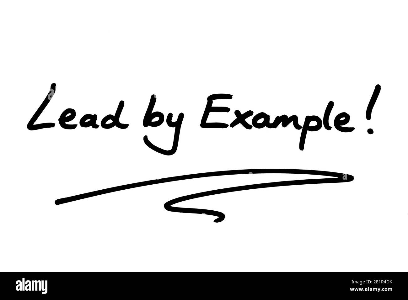 Lead by Example! handwritten on a white background Stock Photo - Alamy