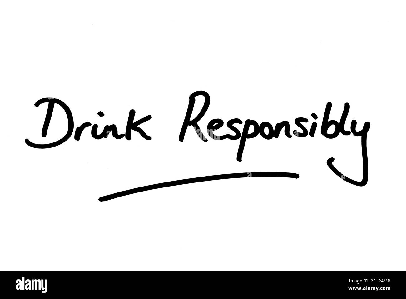 Drink Responsibly handwritten on a white background Stock Photo - Alamy