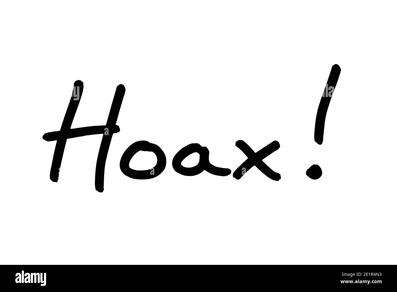 The word Hoax! handwritten on a white background Stock Photo - Alamy