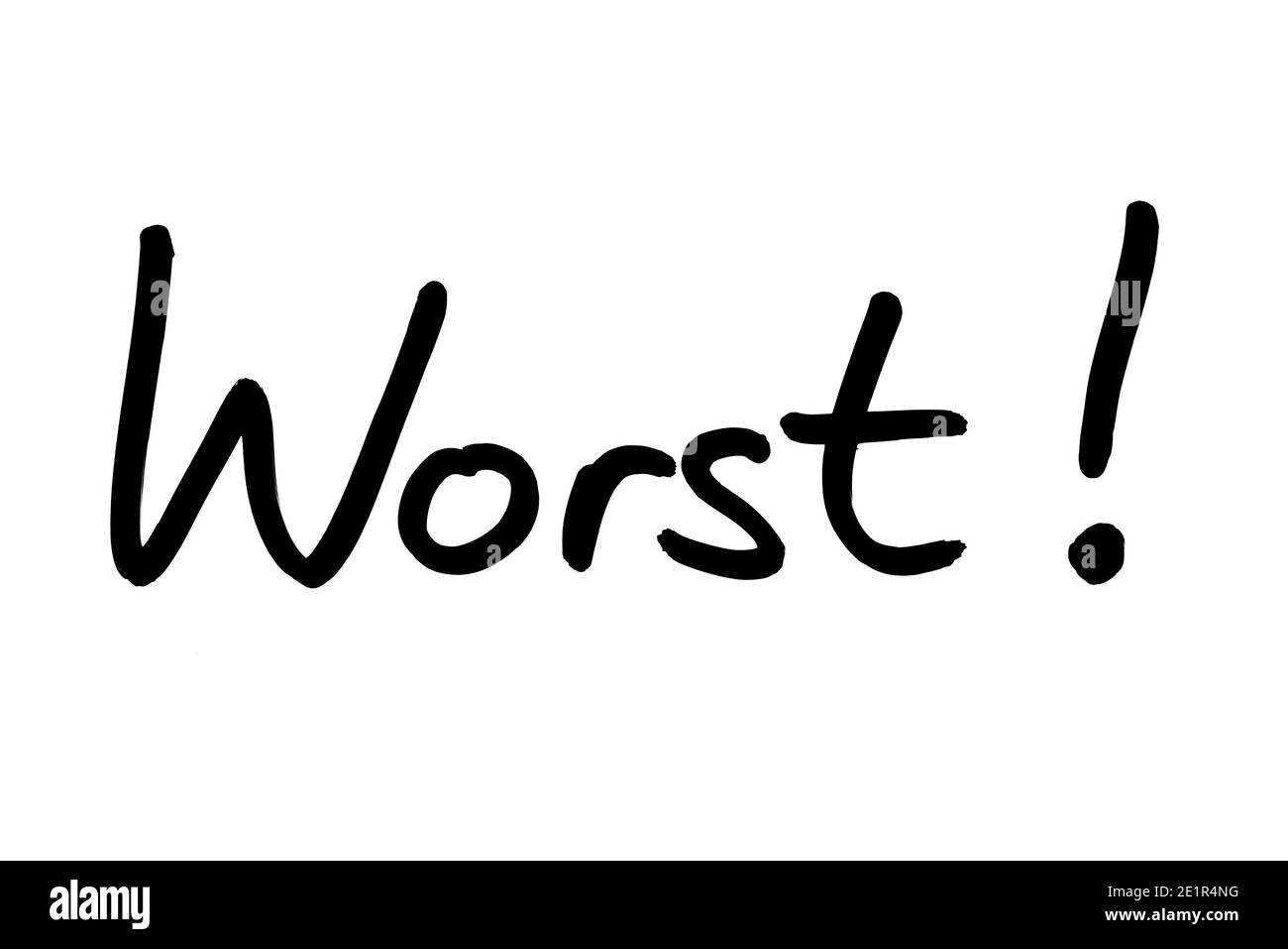 The word Worst! handwritten on a white background Stock Photo - Alamy