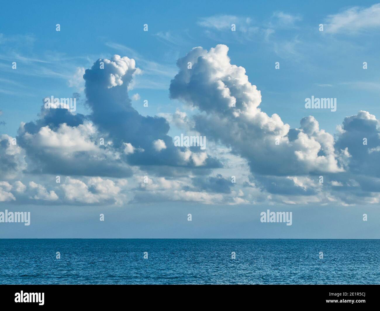 Clouds in the sky above sea background concept with copy space Stock ...