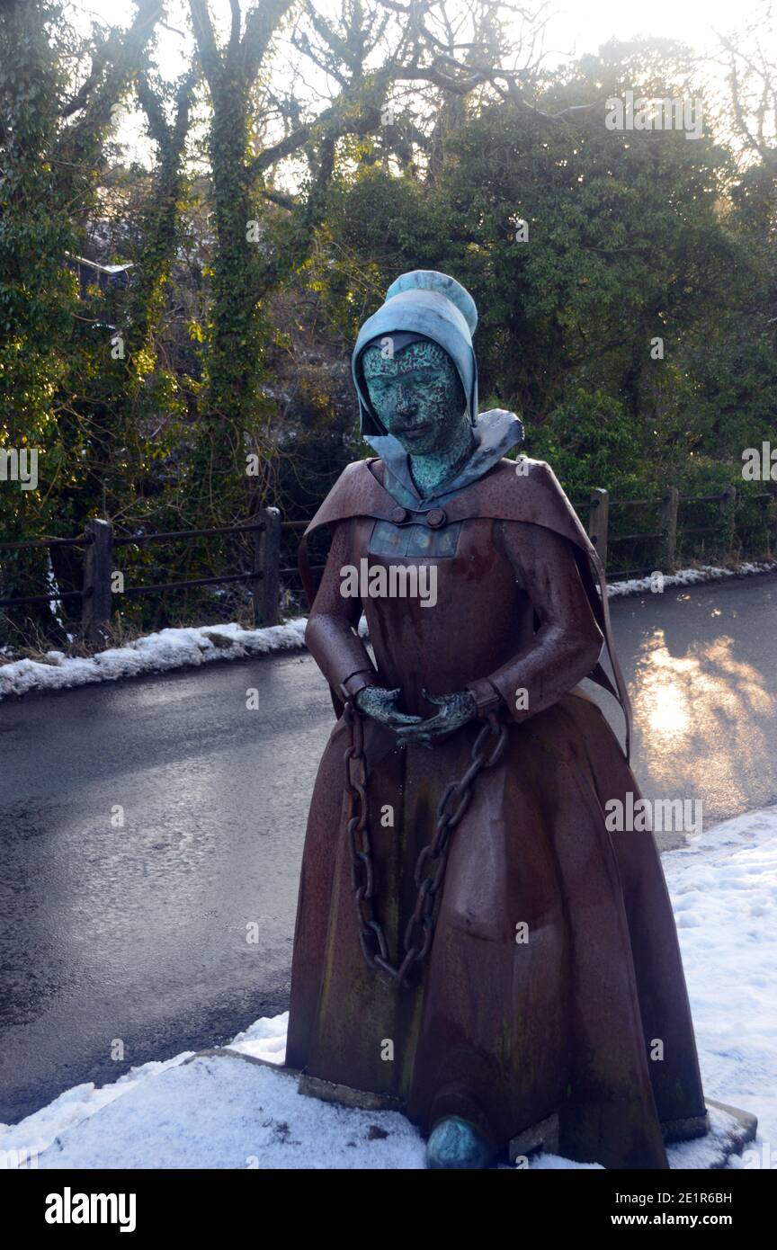 Statue of Alice Nutter one of the Pendle Witches on route to be tried ...