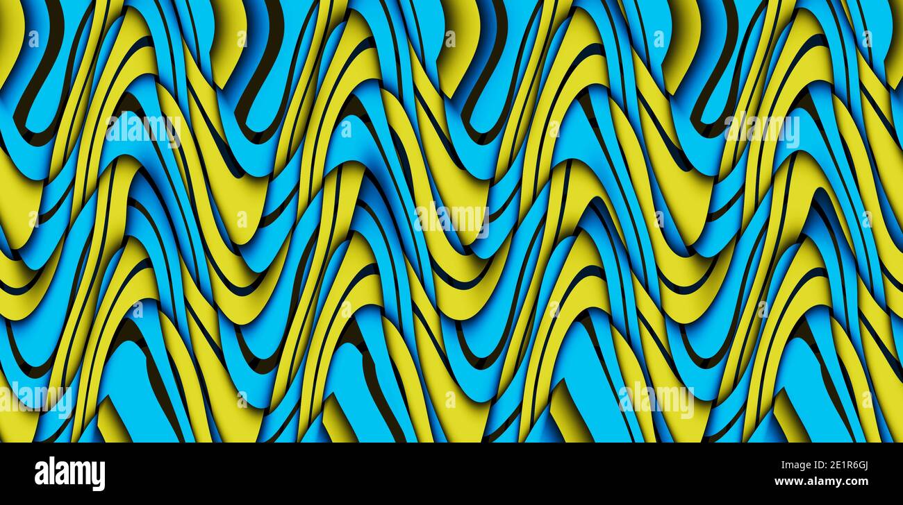 Bright multicolor curved lines background. Shiny neon wavy pattern ...