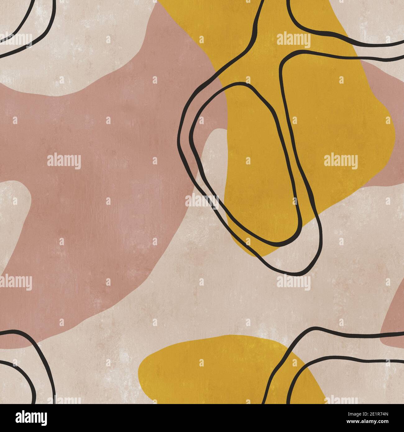 Seamless organic rounded curvy shapes naive design Stock Photo - Alamy