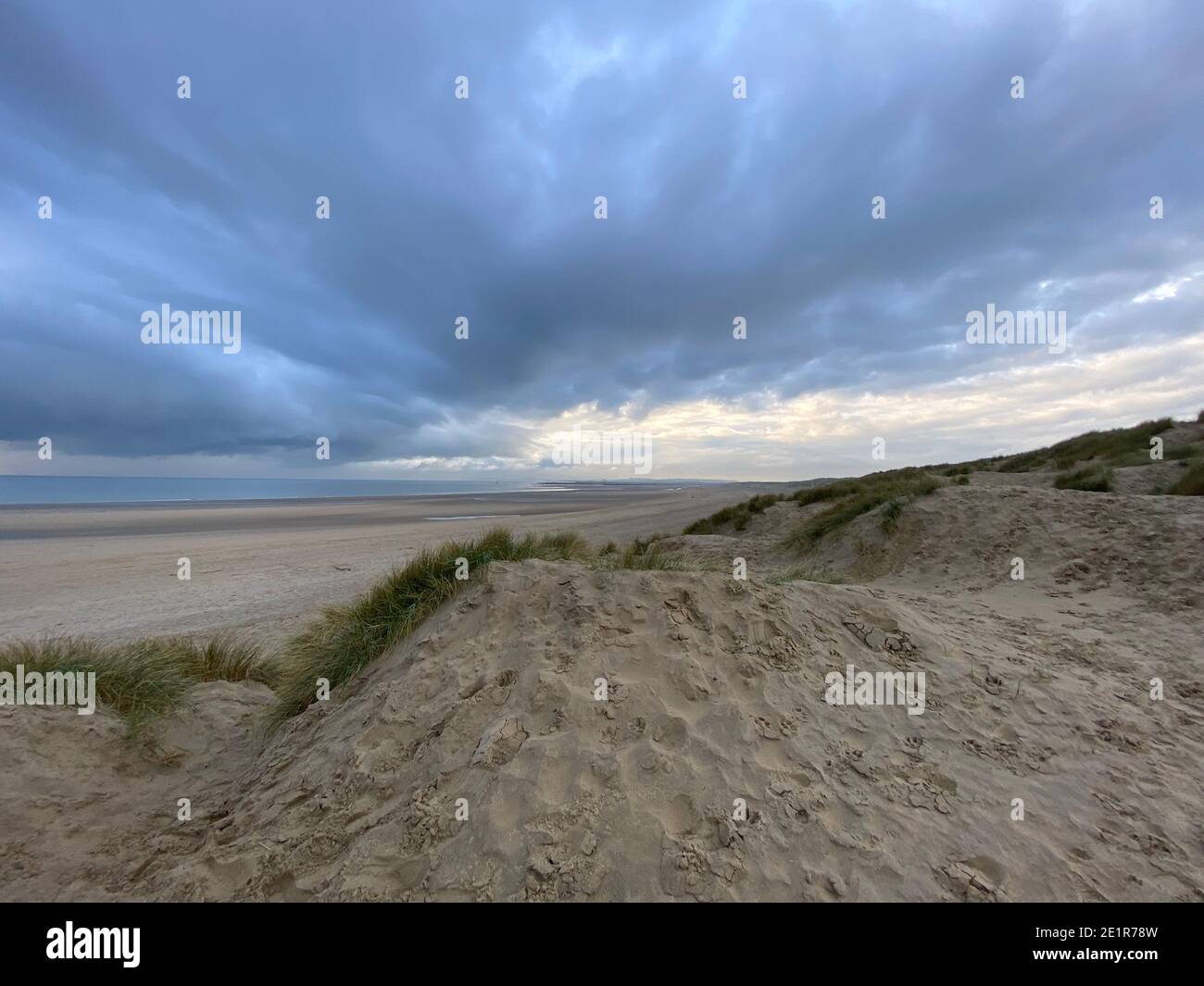 camber sands beach in Camber village East Sussex UK in winter, popular ...