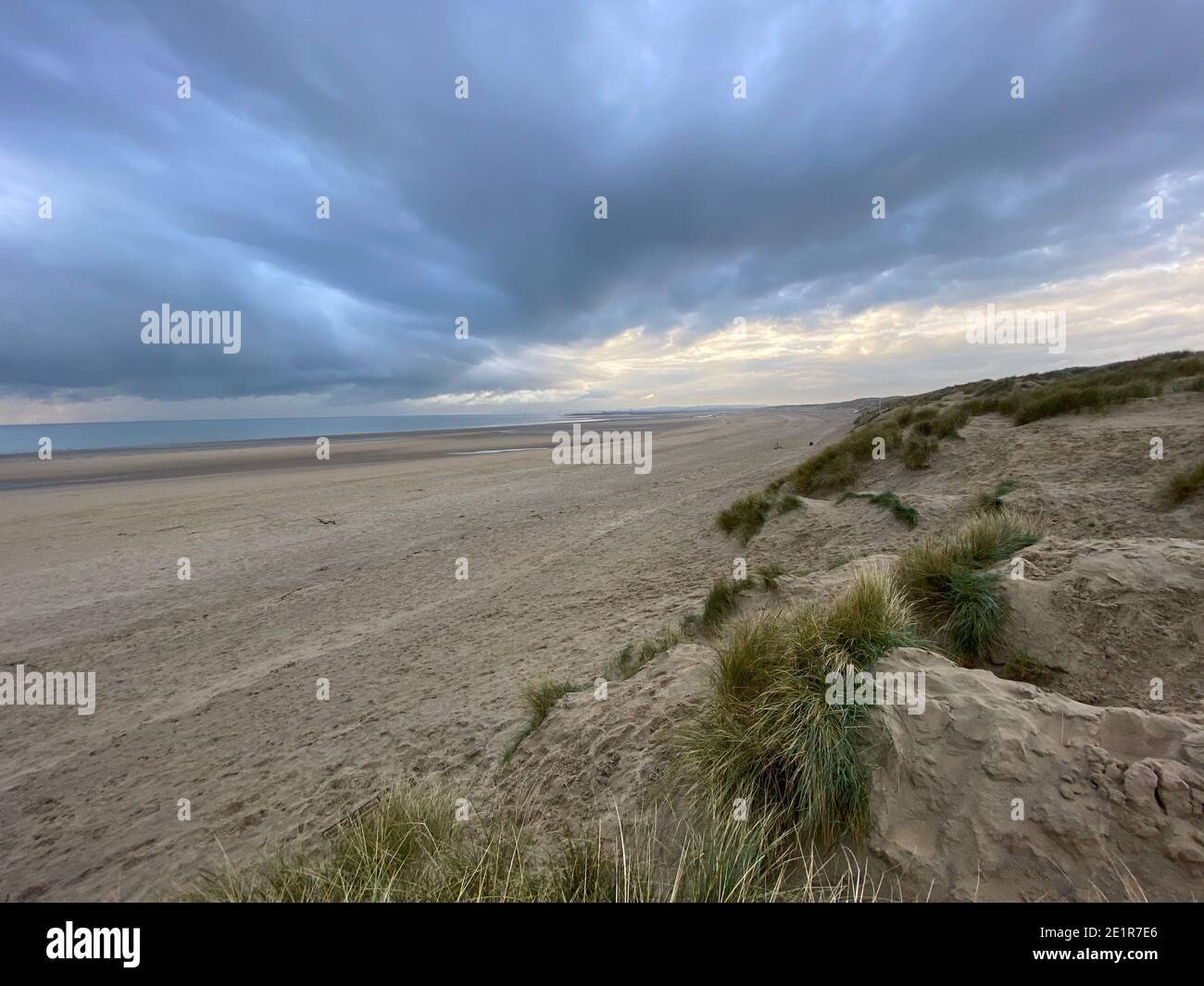 camber sands beach in Camber village East Sussex UK in winter, popular ...