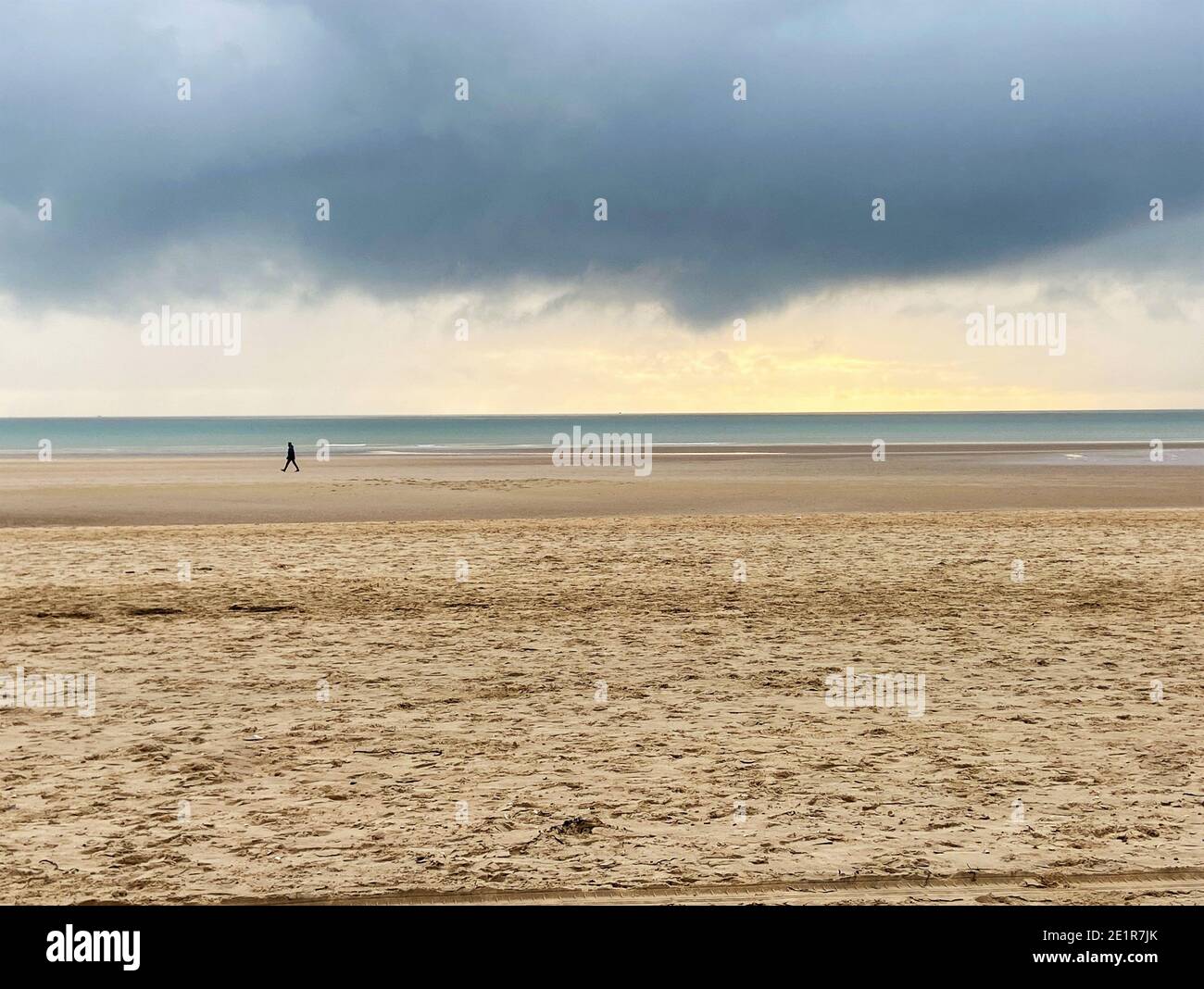 camber sands beach in Camber village East Sussex UK in winter, popular ...