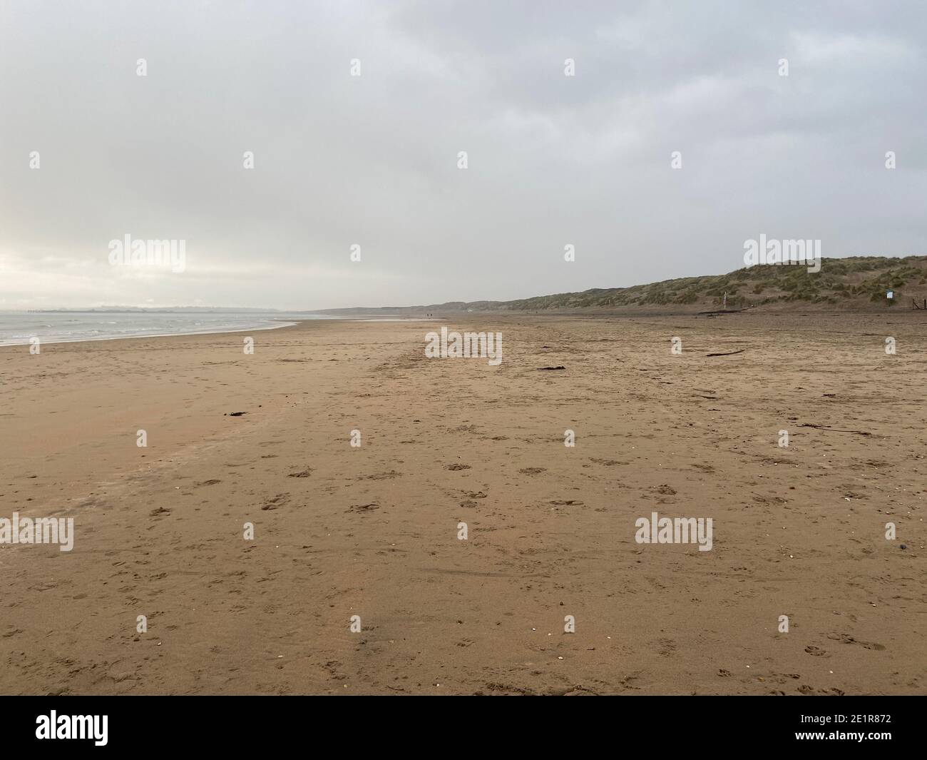 camber sands beach in Camber village East Sussex UK in winter, popular ...