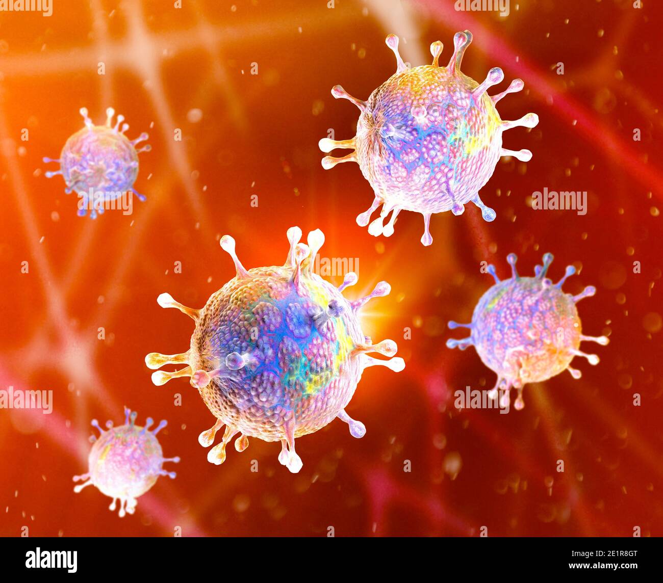 Microscopic view of Coronavirus, a pathogen that attacks the ...