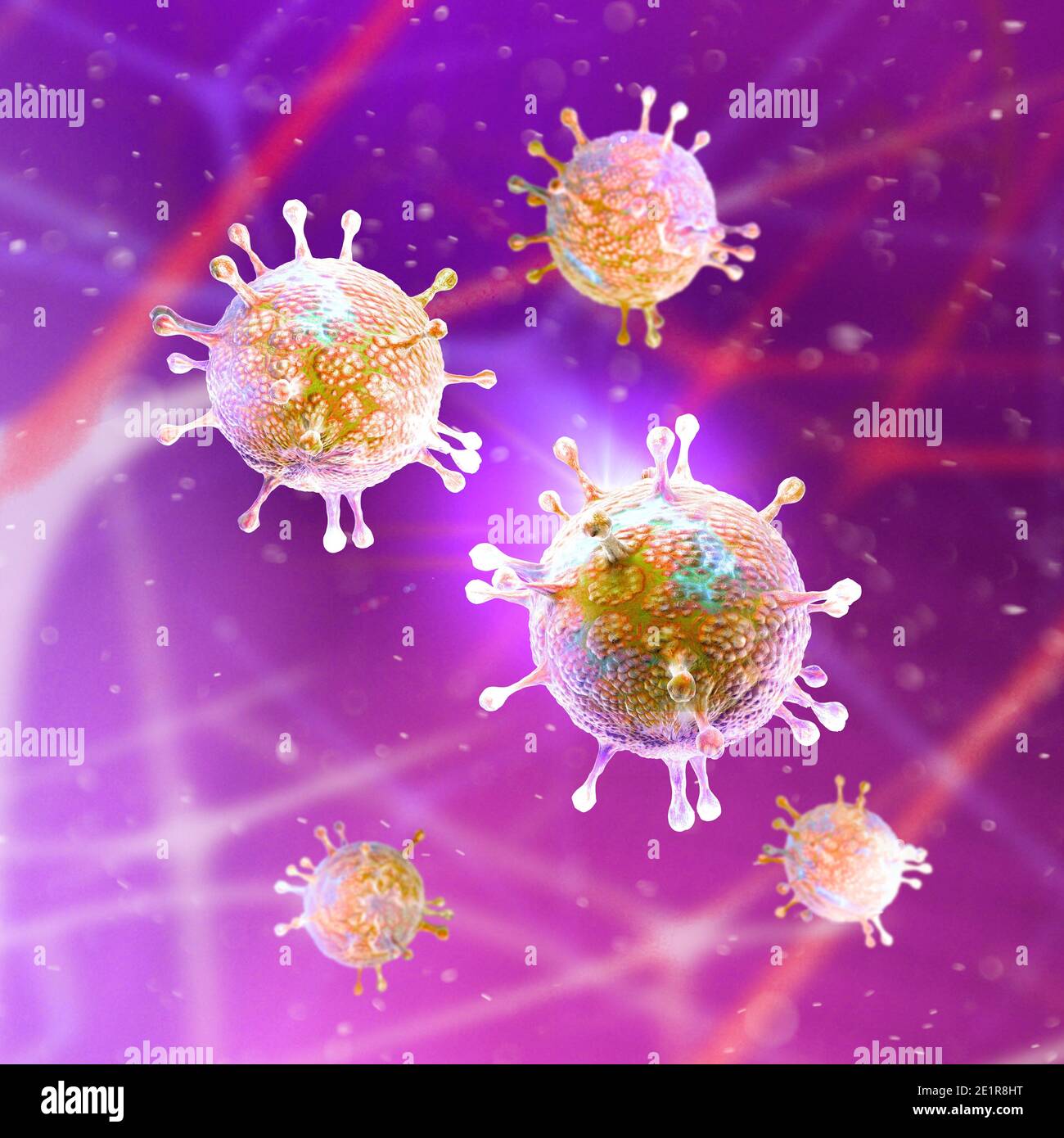 Microscopic view of Coronavirus, a pathogen that attacks the ...