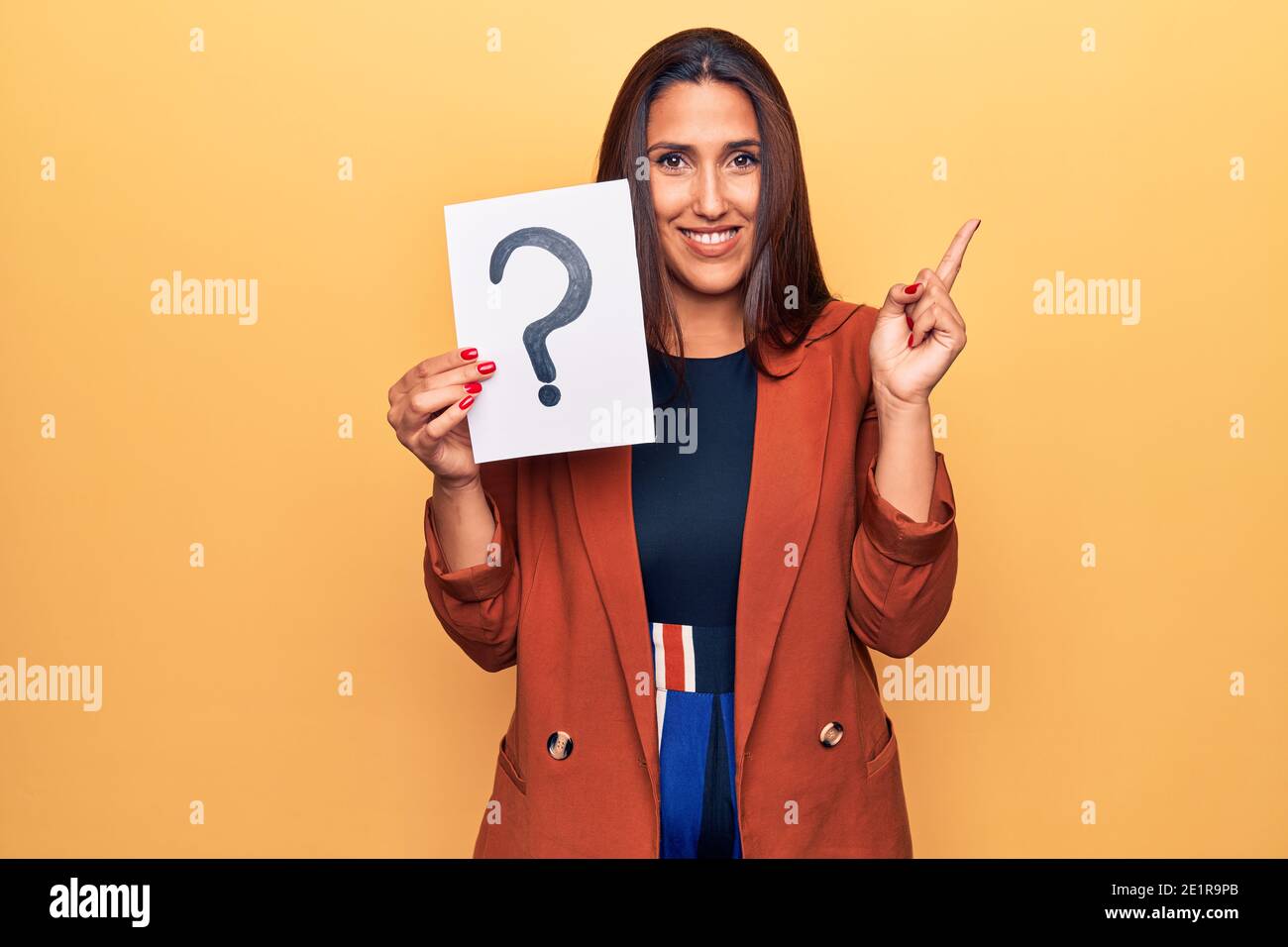 Face finger question mark asking hi-res stock photography and images ...