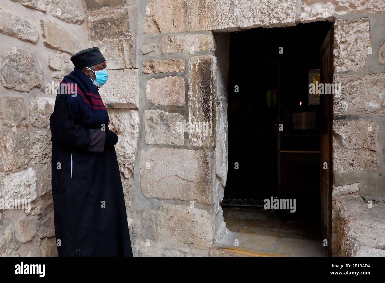 Ethiopian Orthodox priest wearing face mask due to Covid-19 pandemic ...