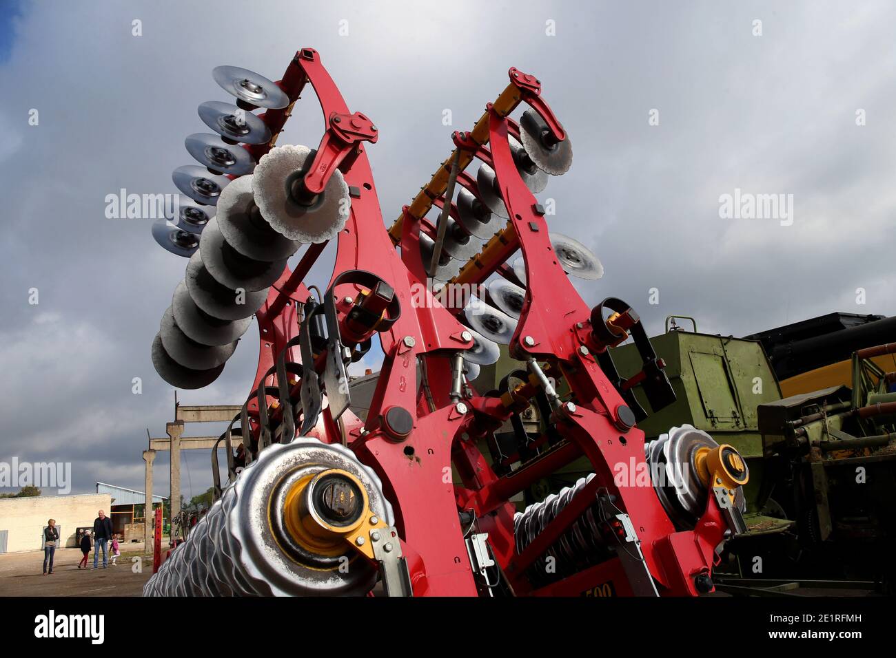 The disk harrow. Agricultural machinery for processing of the soil in ...