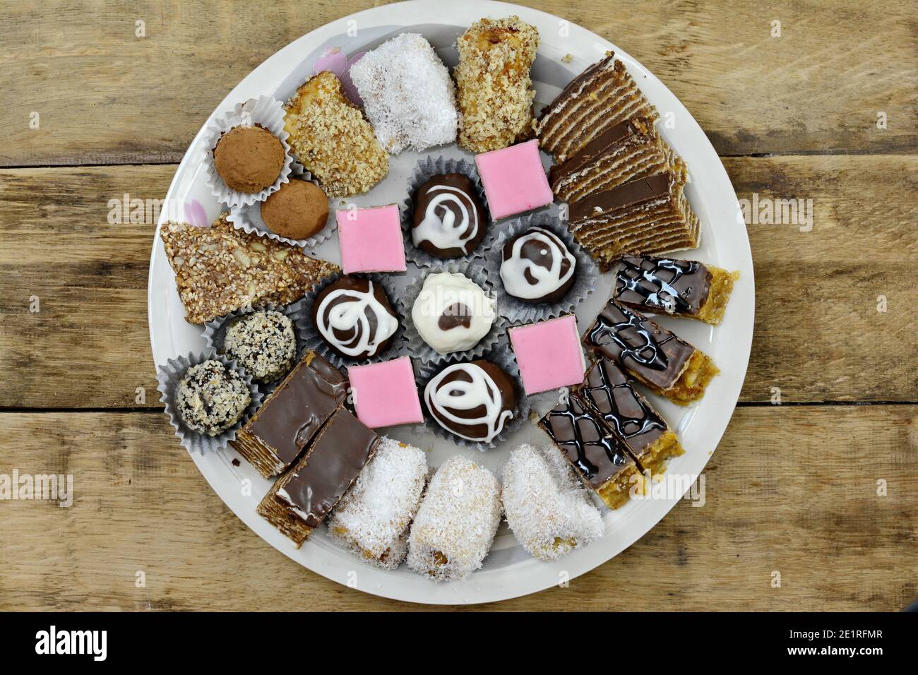 Plate full of cookies, different in shape and taste, beautifully ...