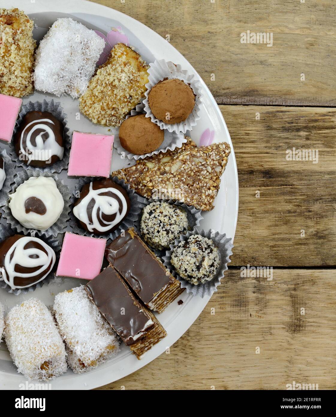 Plate full of cookies, different in shape and taste, beautifully ...