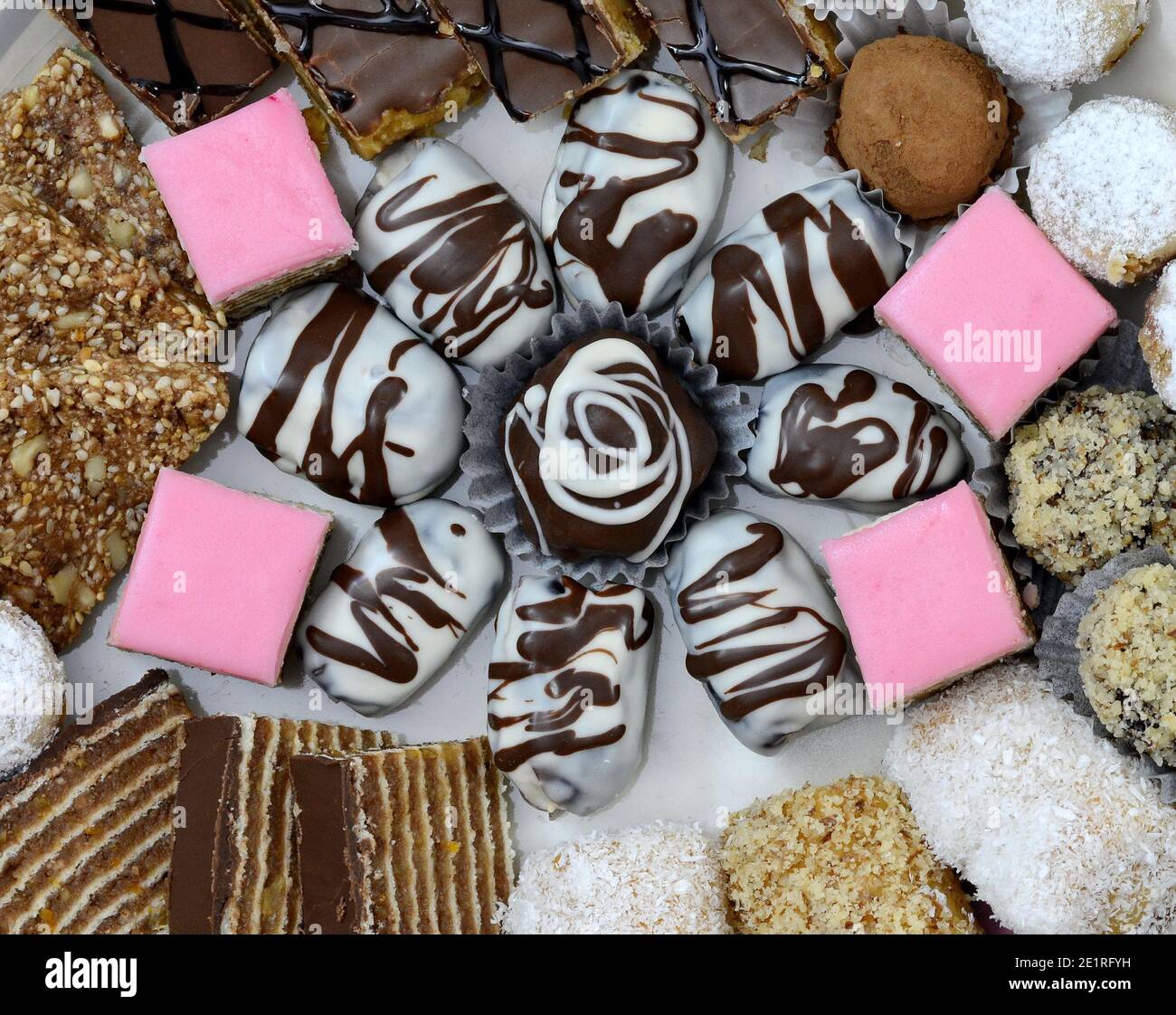 Plate full of cookies, different in shape and taste, beautifully ...
