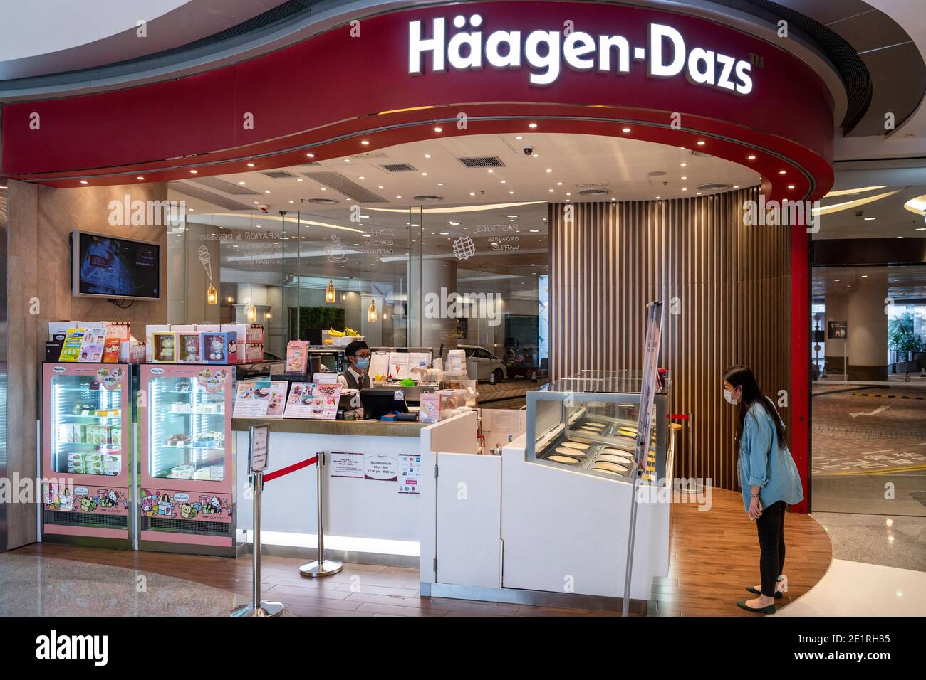 A customer seen at the American ice cream brand Häagen-Dazs store in ...