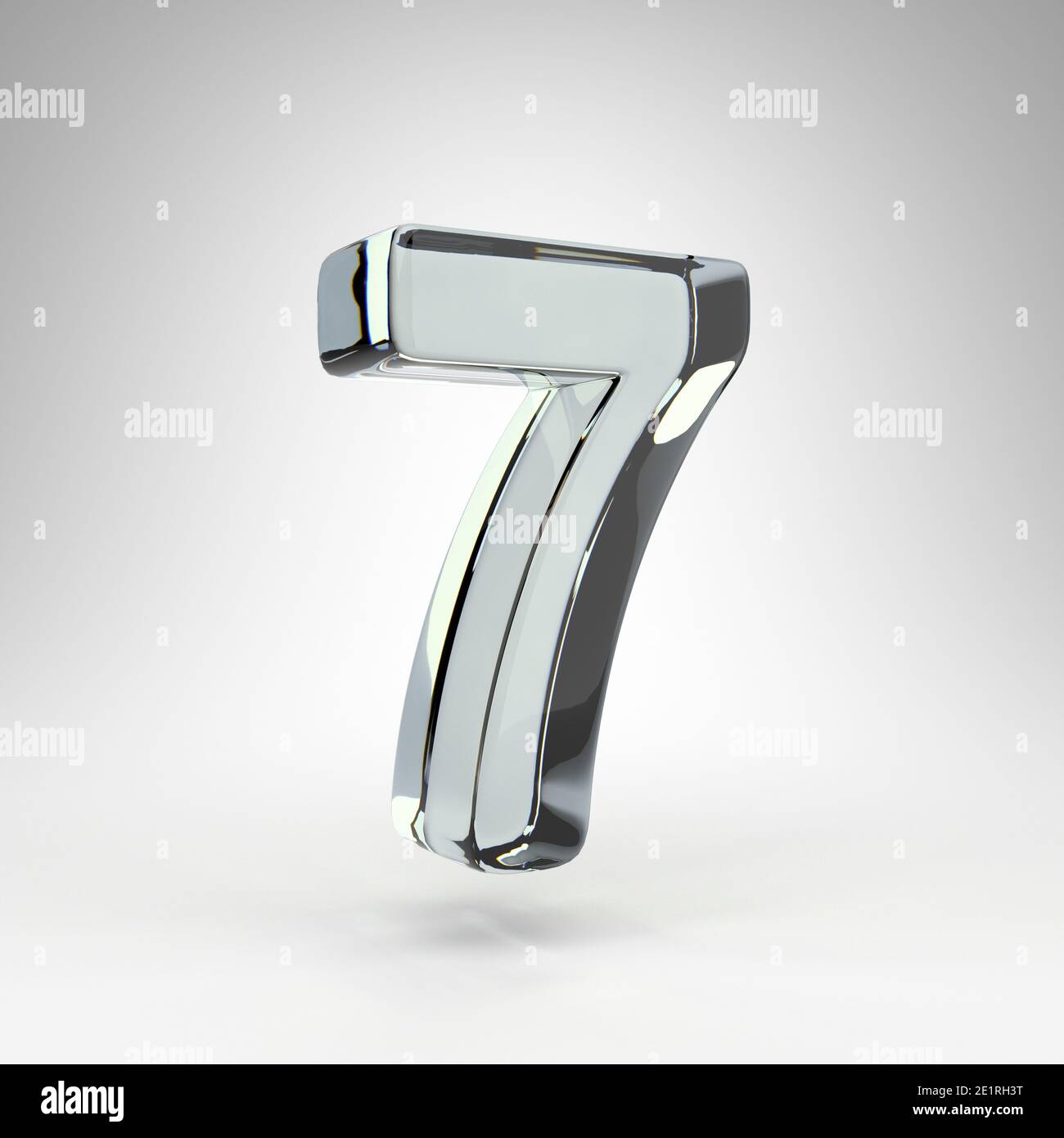 Number 7 on white background. Camera lens transparent glass 3D rendered ...