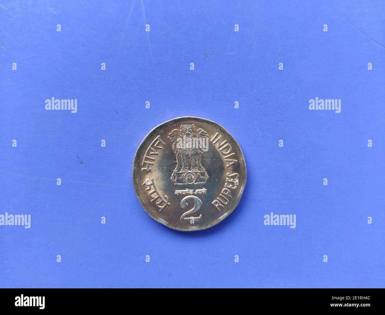 Indian two rupee coin hi-res stock photography and images - Alamy