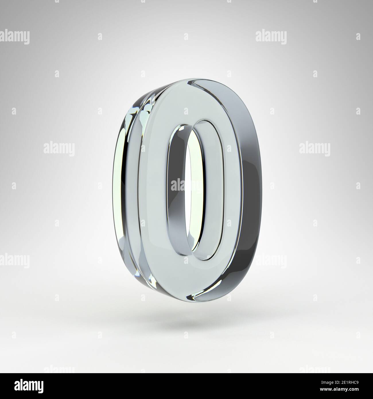 Number 0 on white background. Camera lens transparent glass 3D rendered ...
