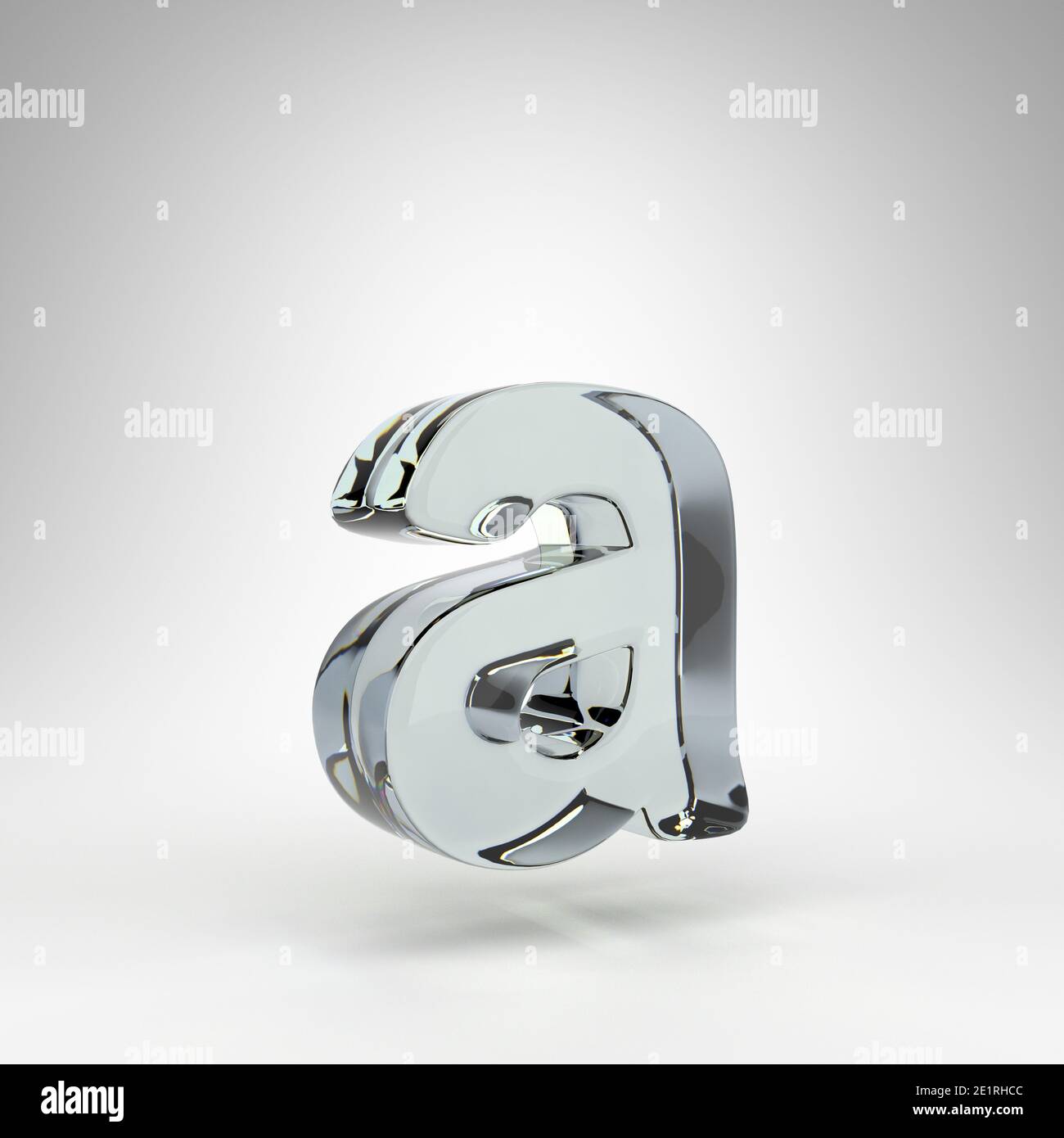 Letter A lowercase on white background. Camera lens transparent glass ...