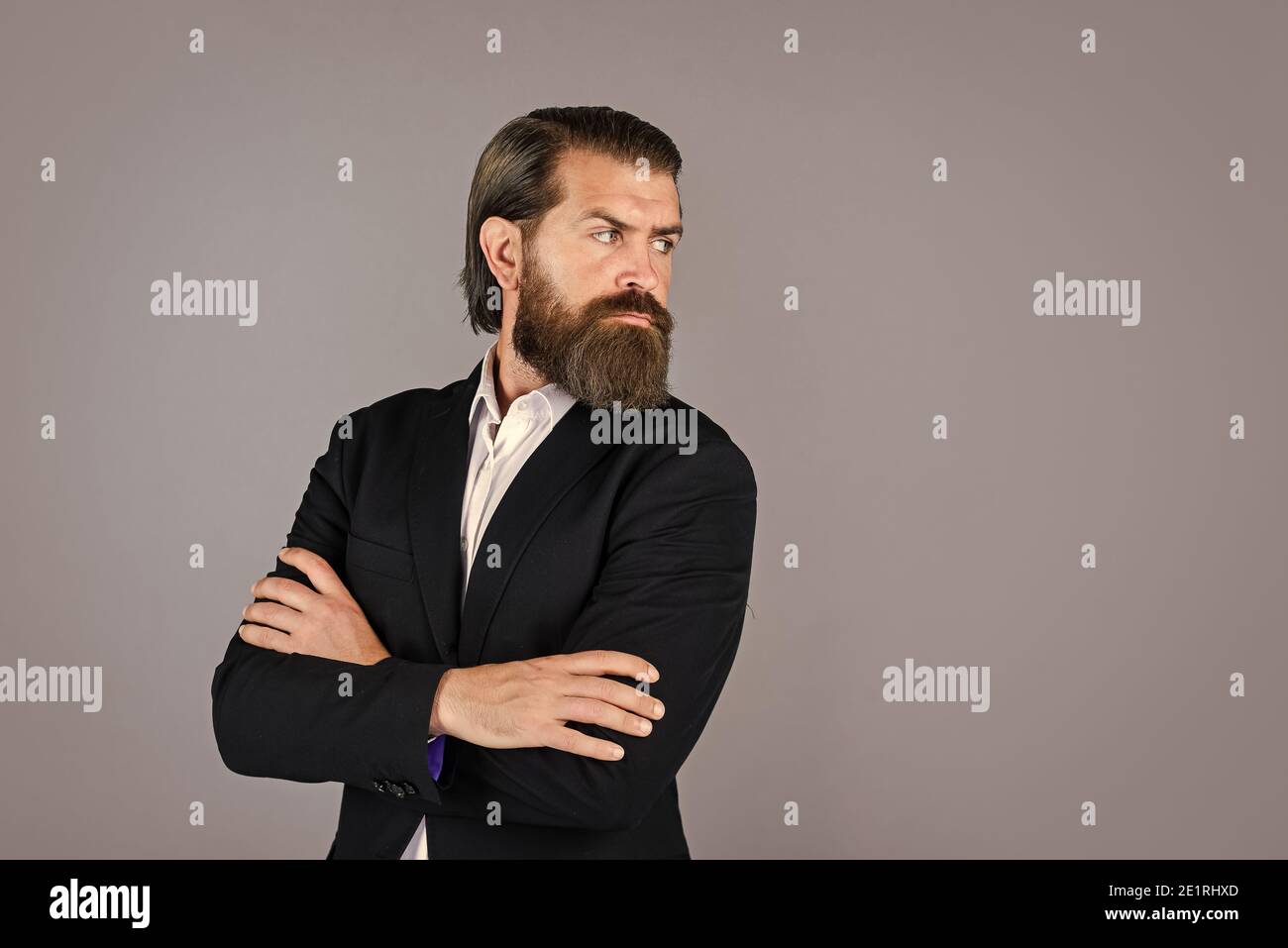 male beauty and fashion. brutal businessman with perfect beard and ...