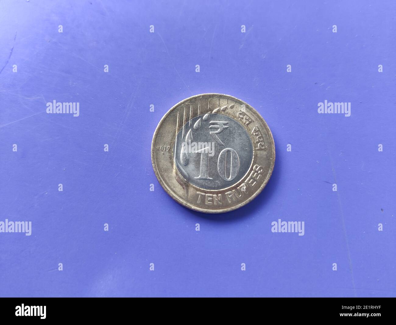 Indian currency coins of rupees ten front side with new design and ...