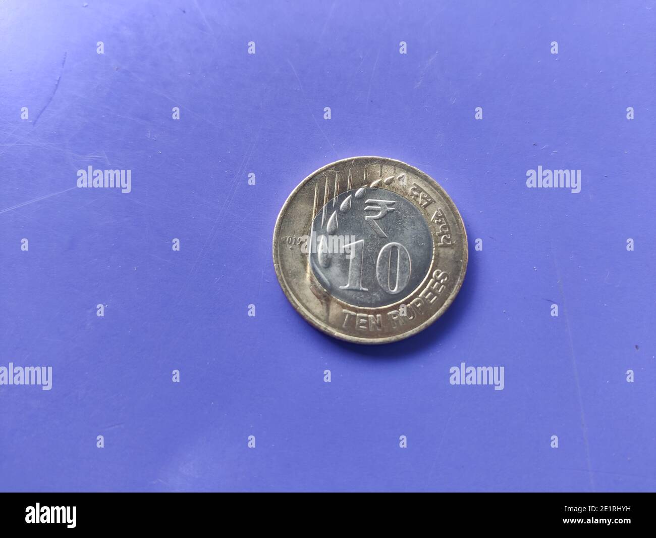 Indian currency coins of rupees ten front side with new design and ...
