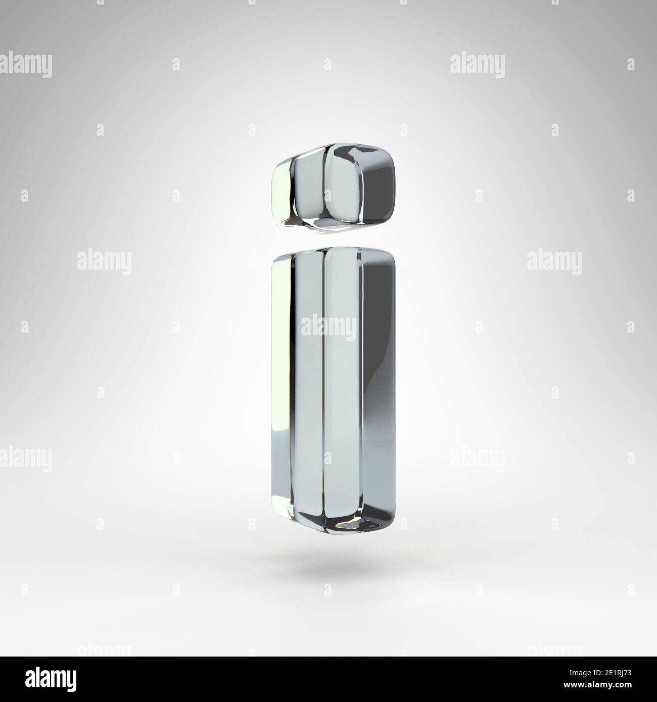 Letter I lowercase on white background. Camera lens transparent glass ...