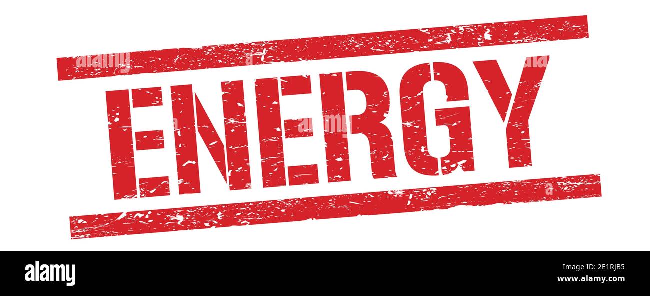 ENERGY text on red grungy rectangle stamp sign Stock Photo - Alamy