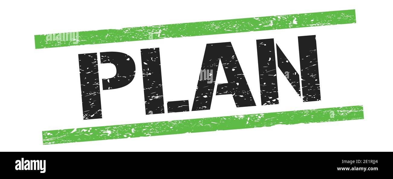 PLAN text on black green grungy lines stamp sign Stock Photo - Alamy