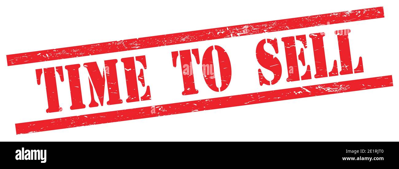 TIME TO SELL text on red grungy rectangle vintage stamp Stock Photo - Alamy