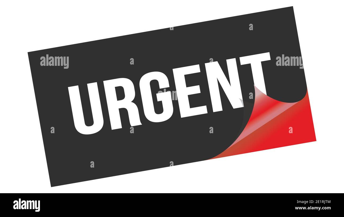 URGENT text written on black red sticker stamp Stock Photo - Alamy