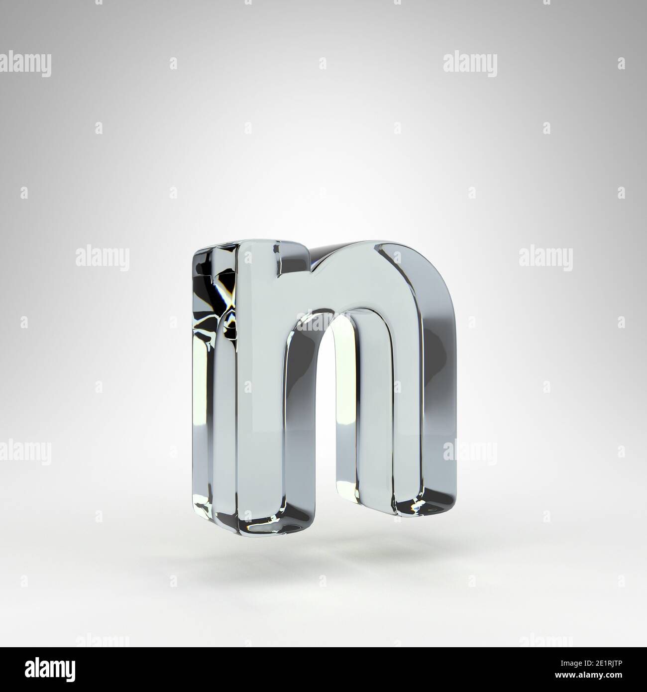 Letter N lowercase on white background. Camera lens transparent glass ...