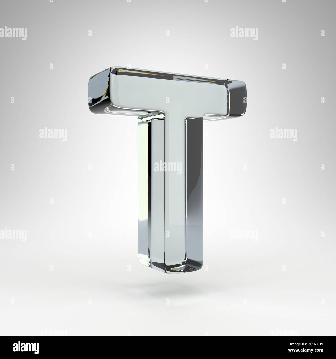 Letter T uppercase on white background. Camera lens transparent glass ...