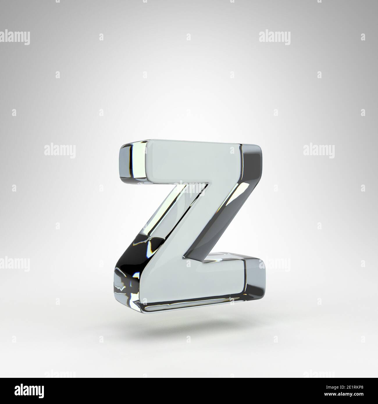 Letter Z lowercase on white background. Camera lens transparent glass ...