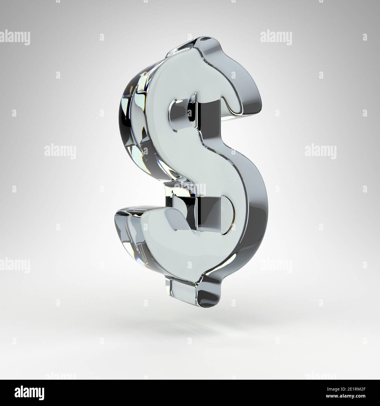 Dollar symbol on white background. Camera lens transparent glass 3D ...