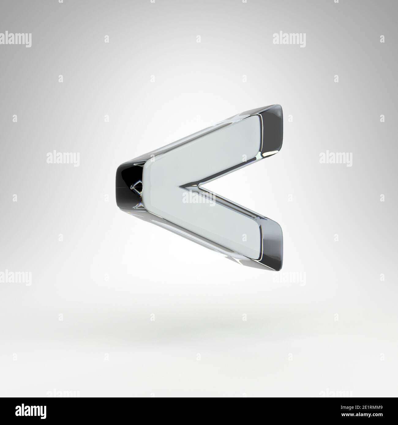 Less than symbol on white background. Camera lens transparent glass 3D ...