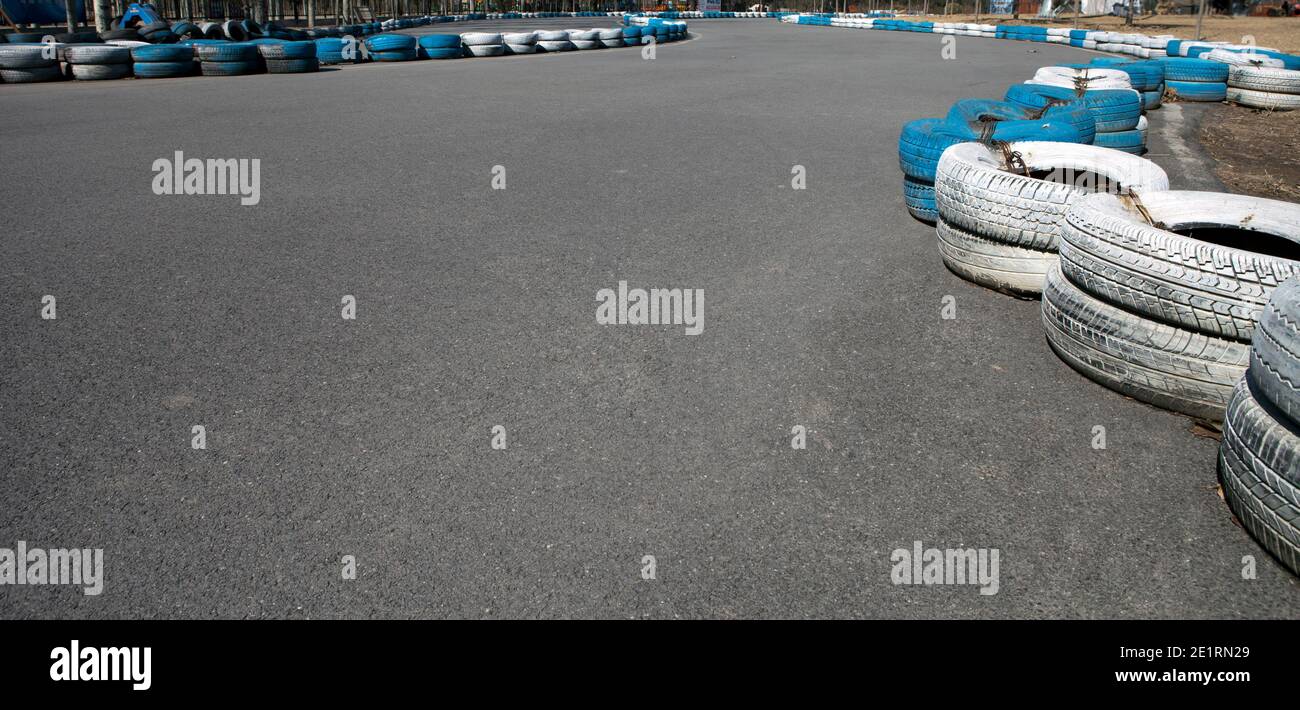 A picture of circuit raceway and tires high quality photo Stock Photo ...