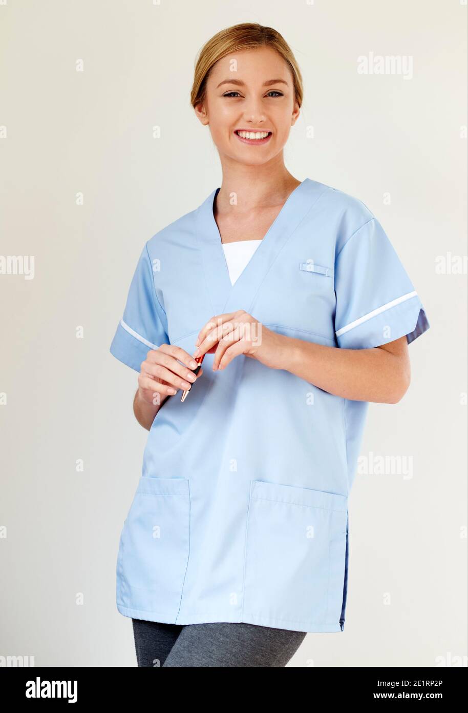 Portrait of nurse smiling Stock Photo - Alamy