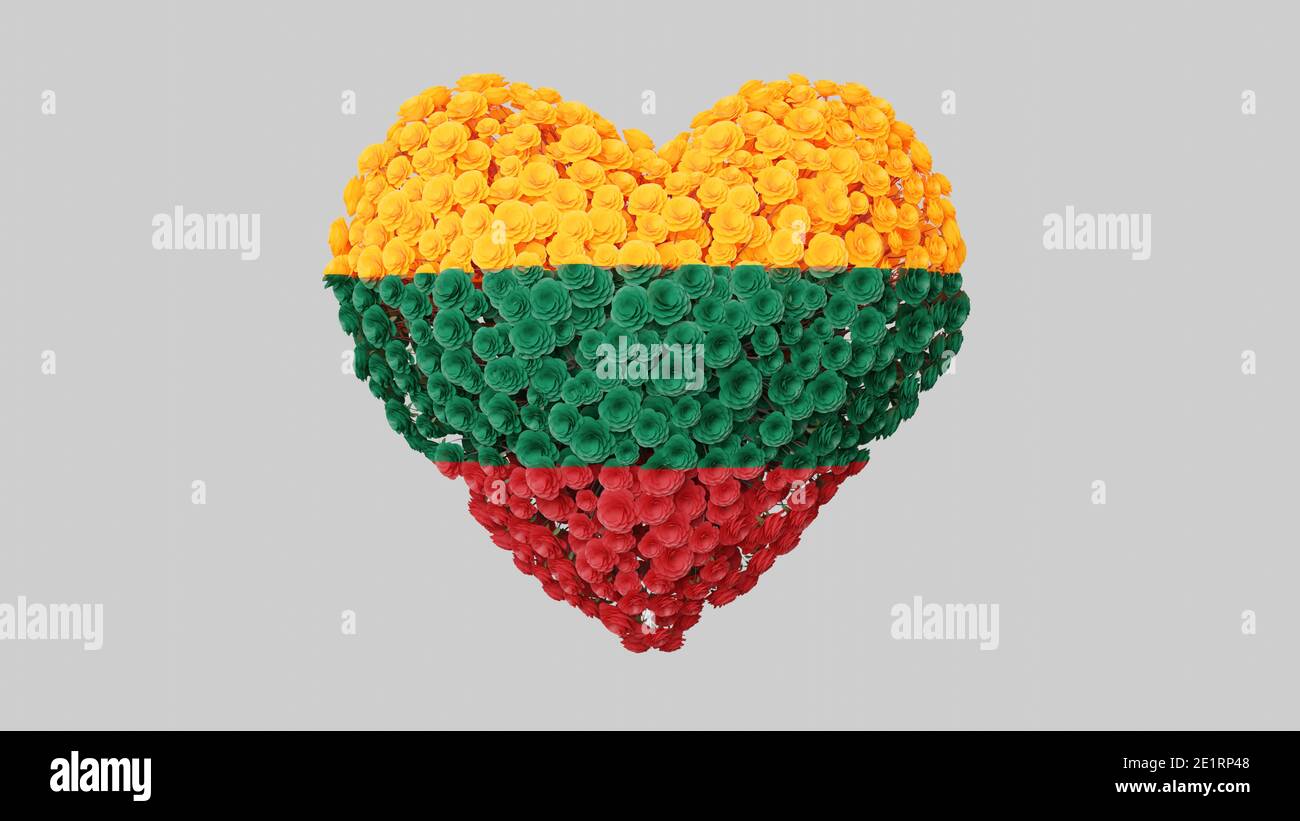 Lithuania National Day. Independence day. February 16. Heart shape made ...