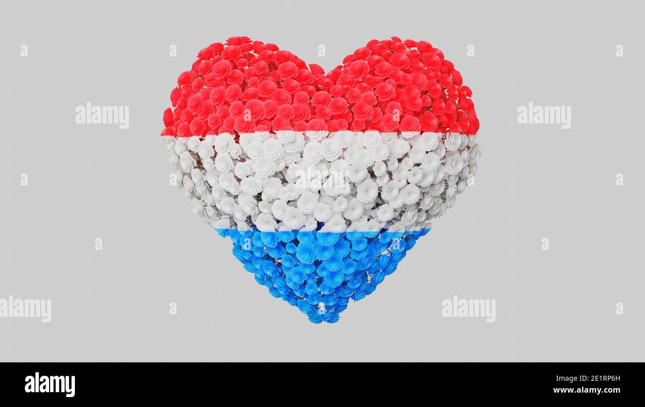 Luxembourg National day. Grand Duke's Birthday. June 23. Heart shape ...