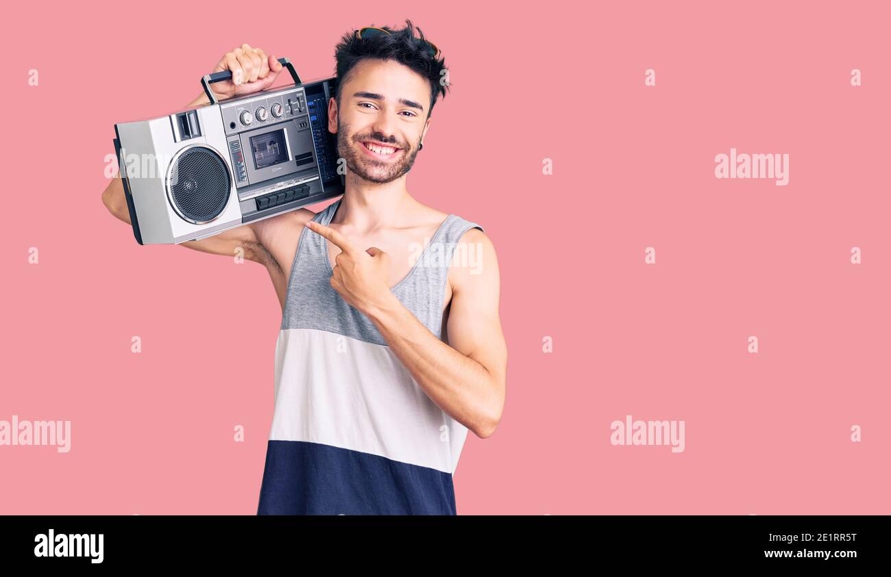 Person listening boombox hi-res stock photography and images - Alamy