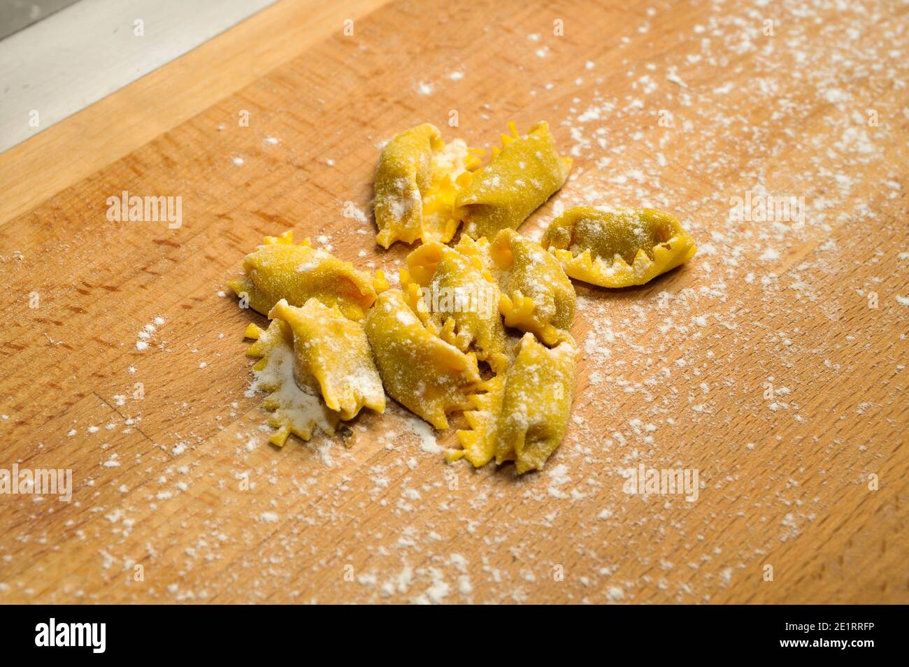 Ravioli del plin, typical pasta from Langhe, Piedmont, Italy - freshly ...
